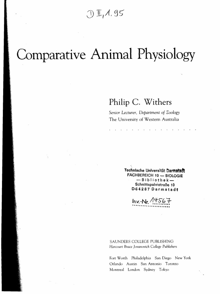 Comparative Animal Physiology: Philip C. Withers | PDF | Nervous System ...