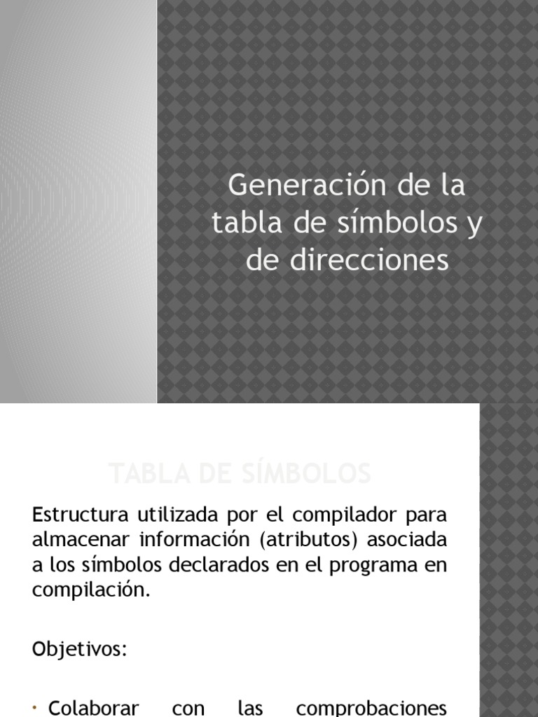Generación de La Tabla de Símbolos | PDF | Compilador | Programación de ...