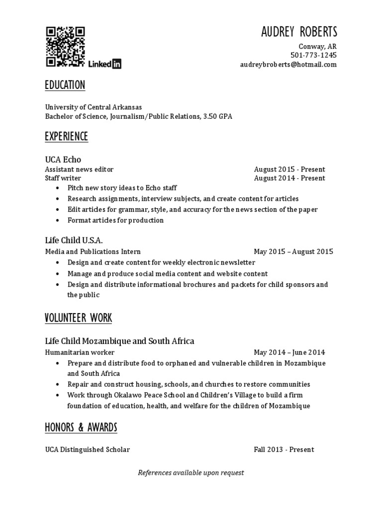 Resume - Audrey Roberts | PDF