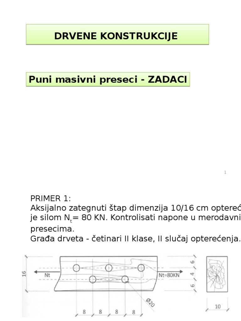 Drvene Konstrukcije - ZADACI | PDF