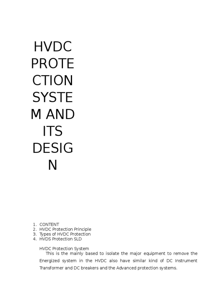 HVDC Protection System | PDF | High Voltage Direct Current ...