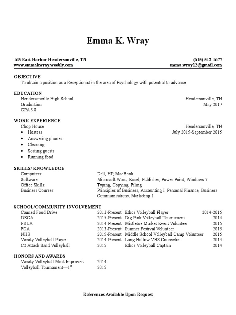 Emma Resume | PDF
