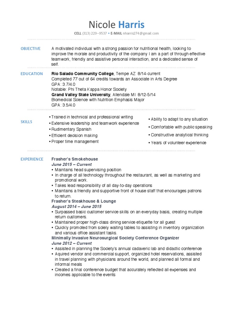 Nicole Harris Resume 10 5 | PDF | Business | Self-Improvement