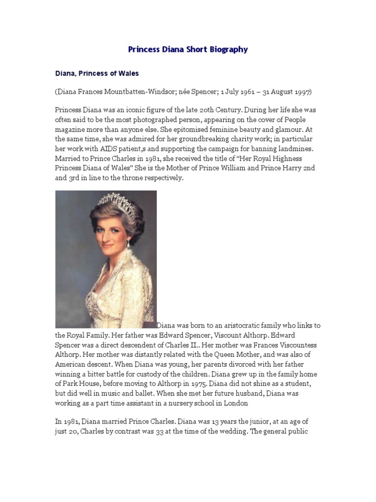 Princess Diana Short Biography | Diana | Family | Free 30-day Trial ...