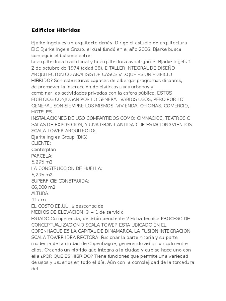 Edificios Hibrido Bjarke Ingels | PDF | Torre | Copenhague