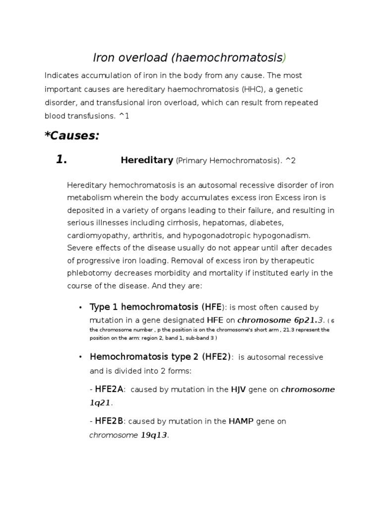 Iron Overload | PDF | Medicine | Diseases And Disorders