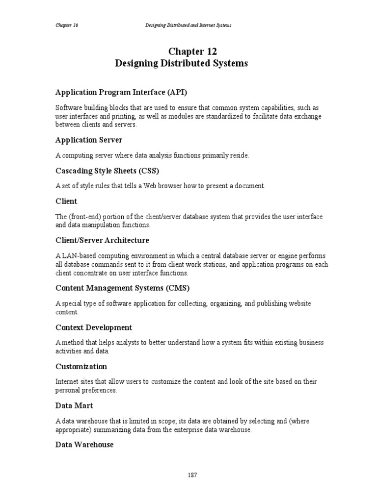 Chapter 12 Designing Distributed Systems | PDF | Web Server | Internet & Web