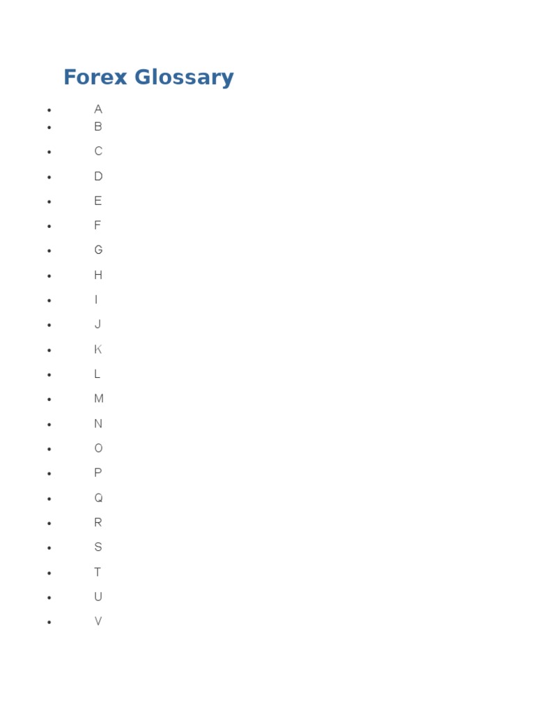 Forex Glossary | PDF | Foreign Exchange Market | Futures Contract