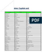 Asian Countries and Their Capitals | PDF