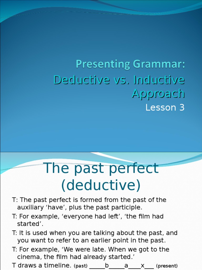 Deductive vs. Inductive Approach | PDF | Communication | Learning