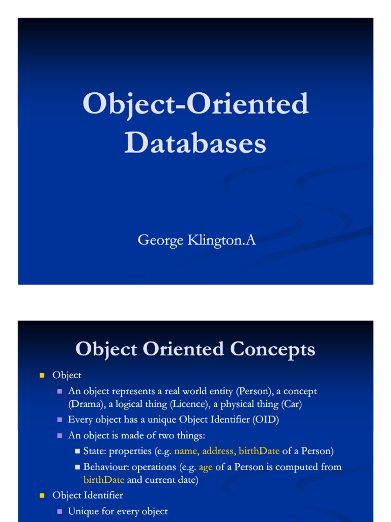 Oodbms Class Computer Programming Relational Model