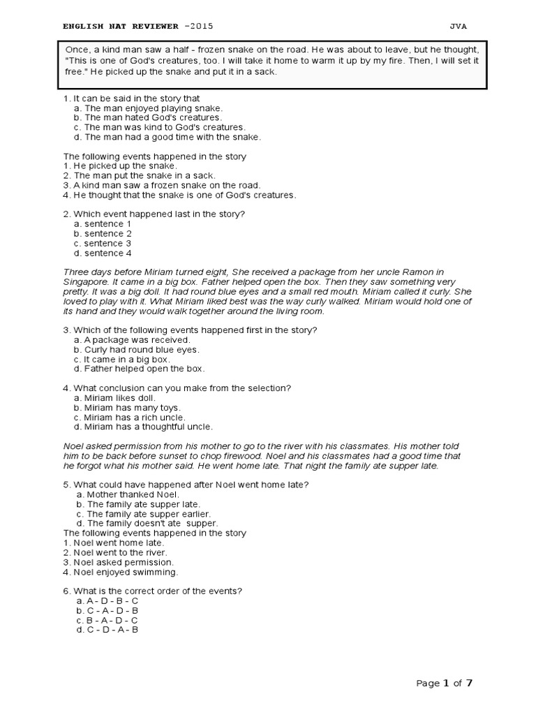 English Nat Reviewer - 2015 | PDF