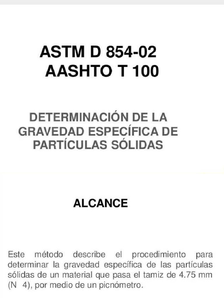 ASTM D854 en Español | PDF