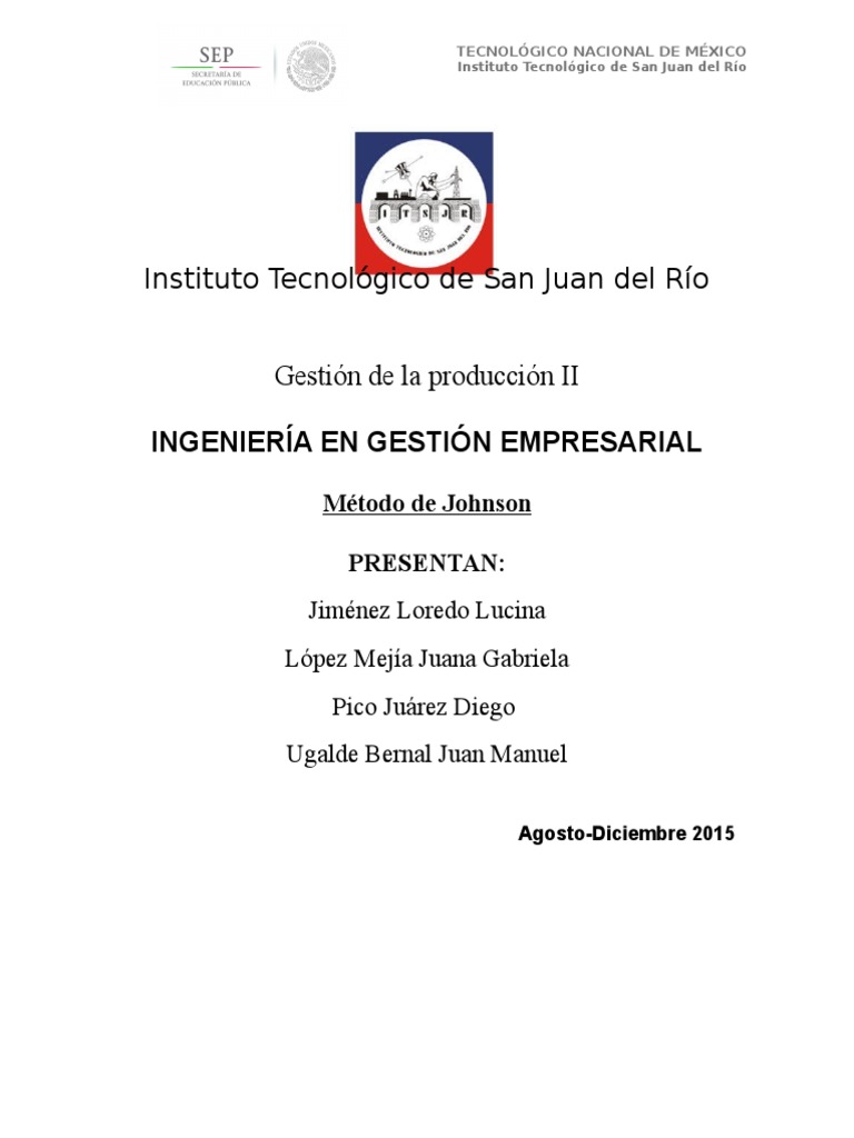 Aplicación del Método de Johnson | PDF | La investigación de ...