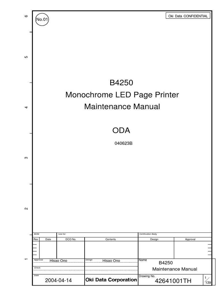 B4250 Service Manual | PDF | Printer (Computing) | Power Supply
