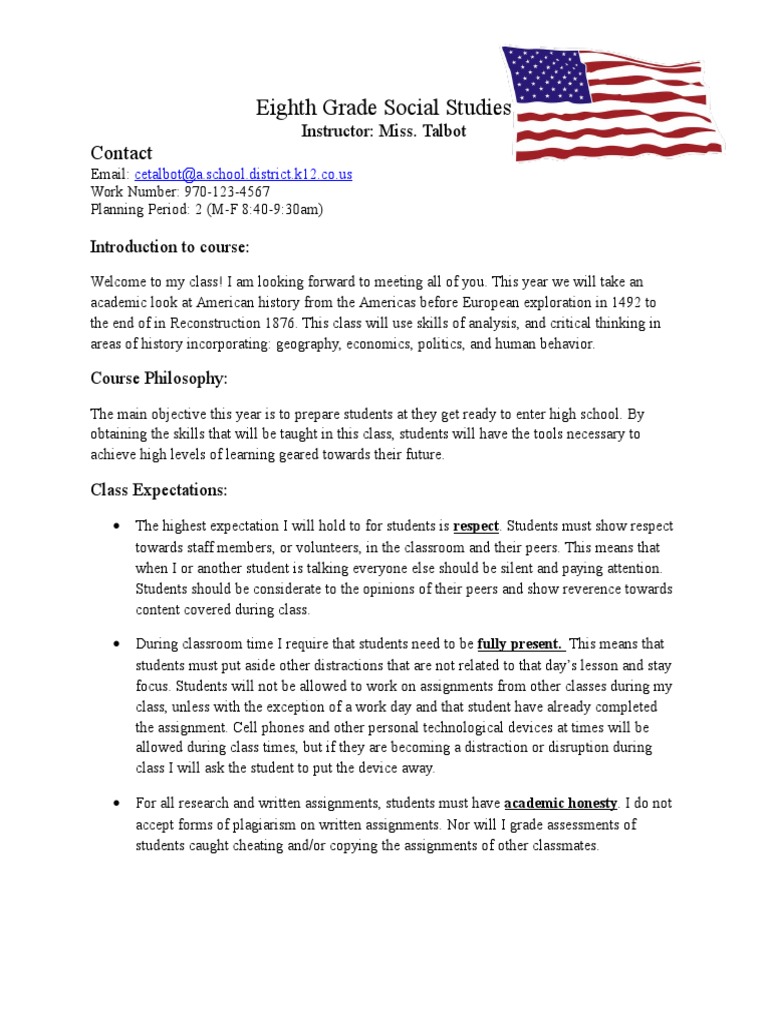 Classroom Expectations Management Handout | PDF | Academic Dishonesty ...