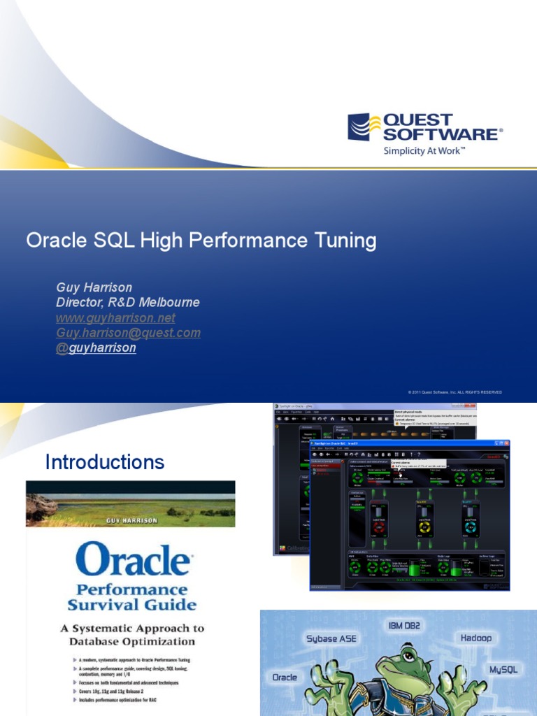 Oracle SQL High Performance Tuning: Guy Harrison Director, R&D Melbourne | PDF | Database Index ...