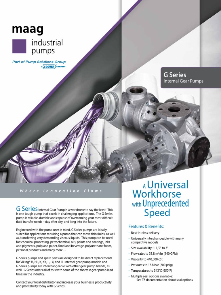 MAAG G Series Flyer English | PDF | Pump | Viscosity