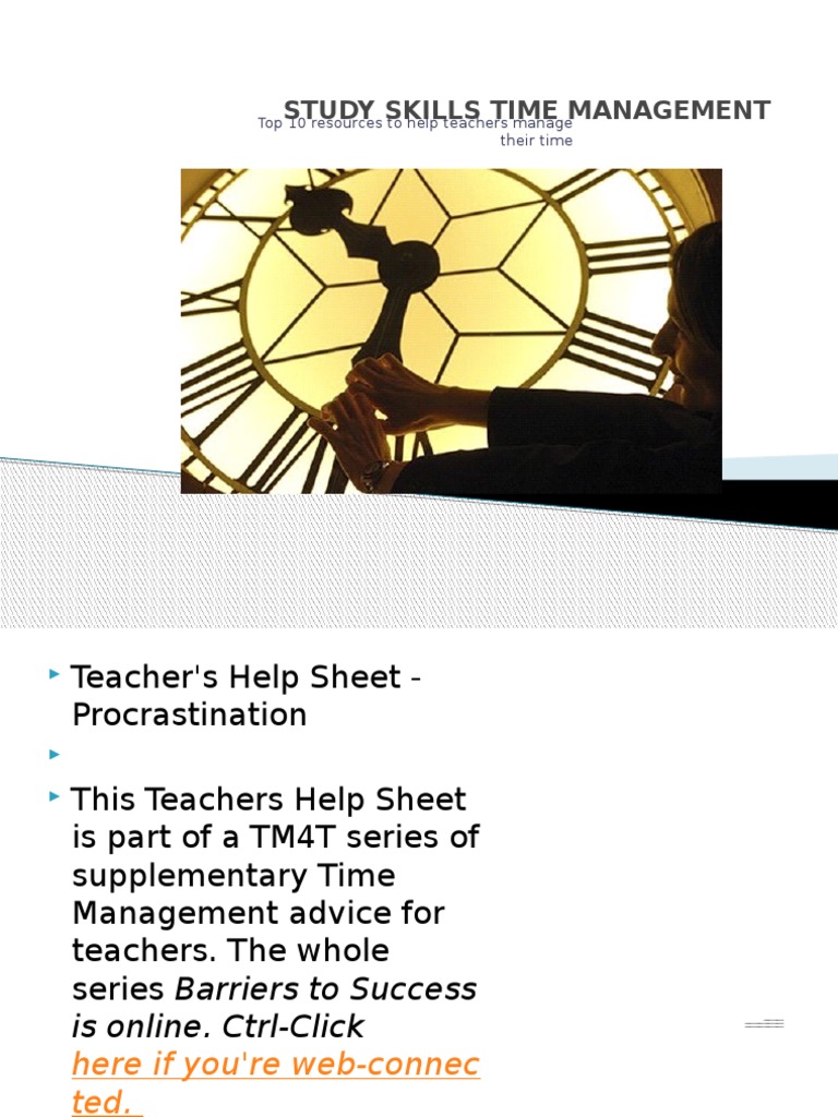 Top 10 Time Management Tips for Teachers | PDF | Procrastination ...