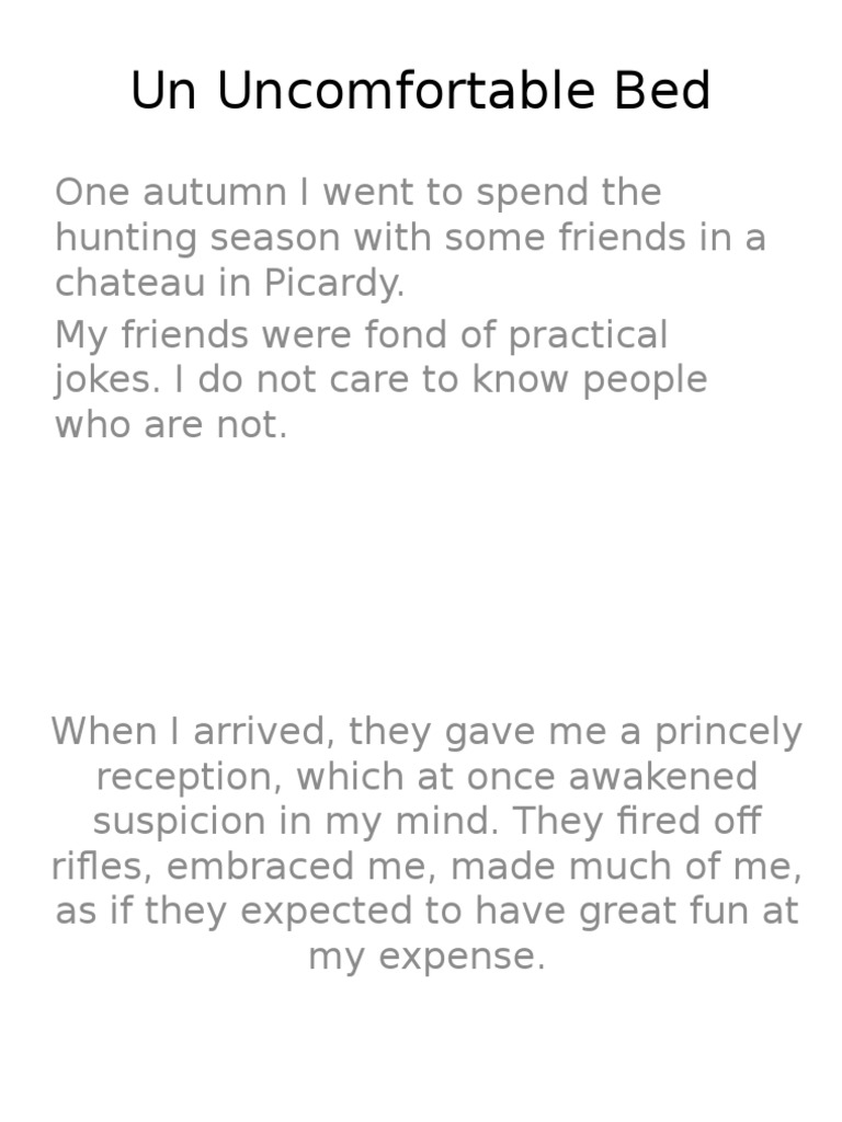 An Uncomfortable Bed | PDF | Bed | Laughter