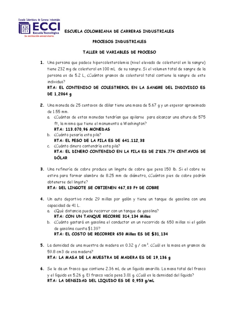 Variables De Proceso Descargar Gratis Pdf Densidad Cobre 0446