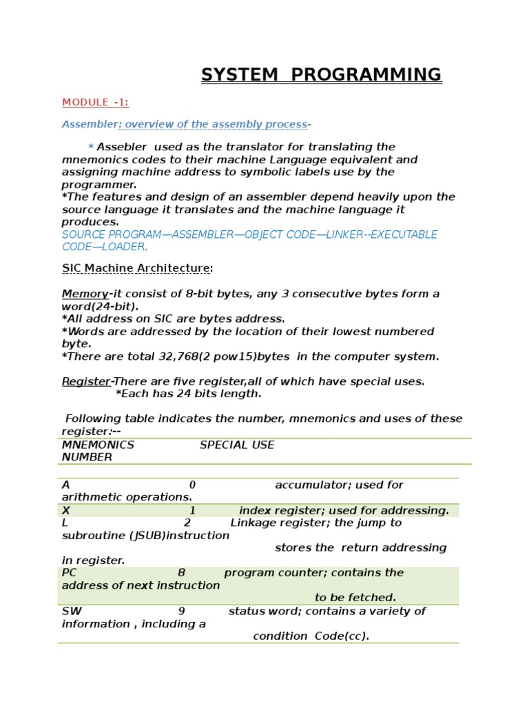 System Programming Basic | PDF | Assembly Language | Instruction Set