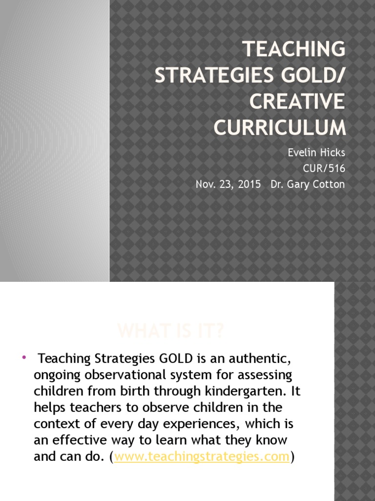 Teaching Strategies GOLD Overview | PDF | Learning | Emotions