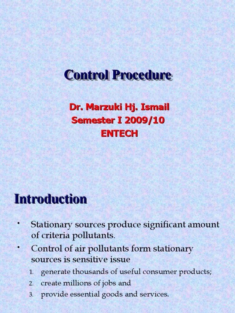 AIR QUALITY AND POLLUTION (TKA 3301) LECTURE NOTES 11 - Control ...