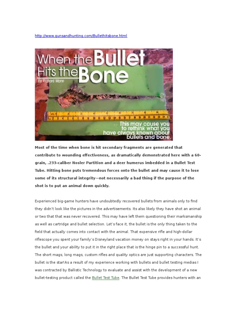 When Bullet Hits Bone | PDF | Bullet | Firearms