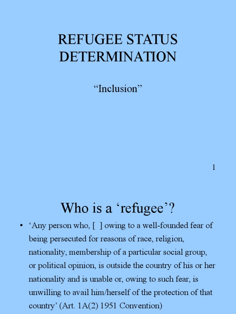 Refugee Status Determination-Inclusion | PDF | Refugee | Nationality