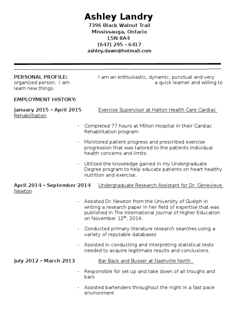 Physical Therapy Resume