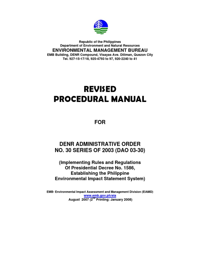 01-EIA Revised Procedural Manual Main Document - New | PDF ...