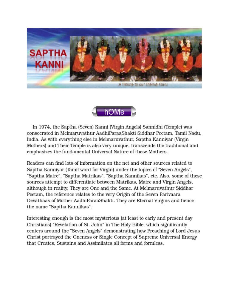 Sapta Kanni | PDF | Mary, Mother Of Jesus | Angel