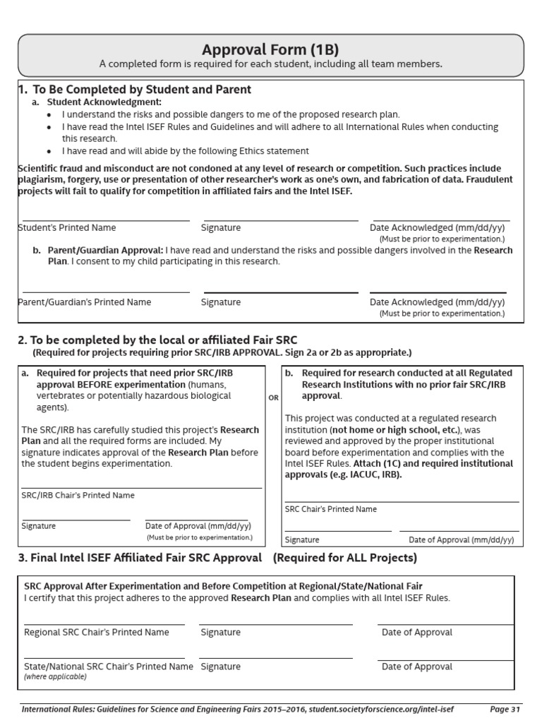 1B Approval Form | Download Free PDF | Institutional Review Board ...
