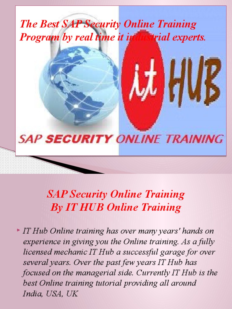 SAP Security Online Training Course | PDF | Business | Technology ...