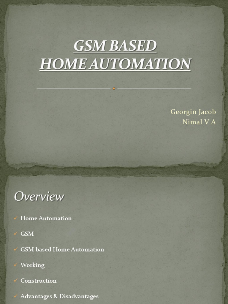 GSM-Based Home Automation Overview | PDF | Gsm | Mobile Phones