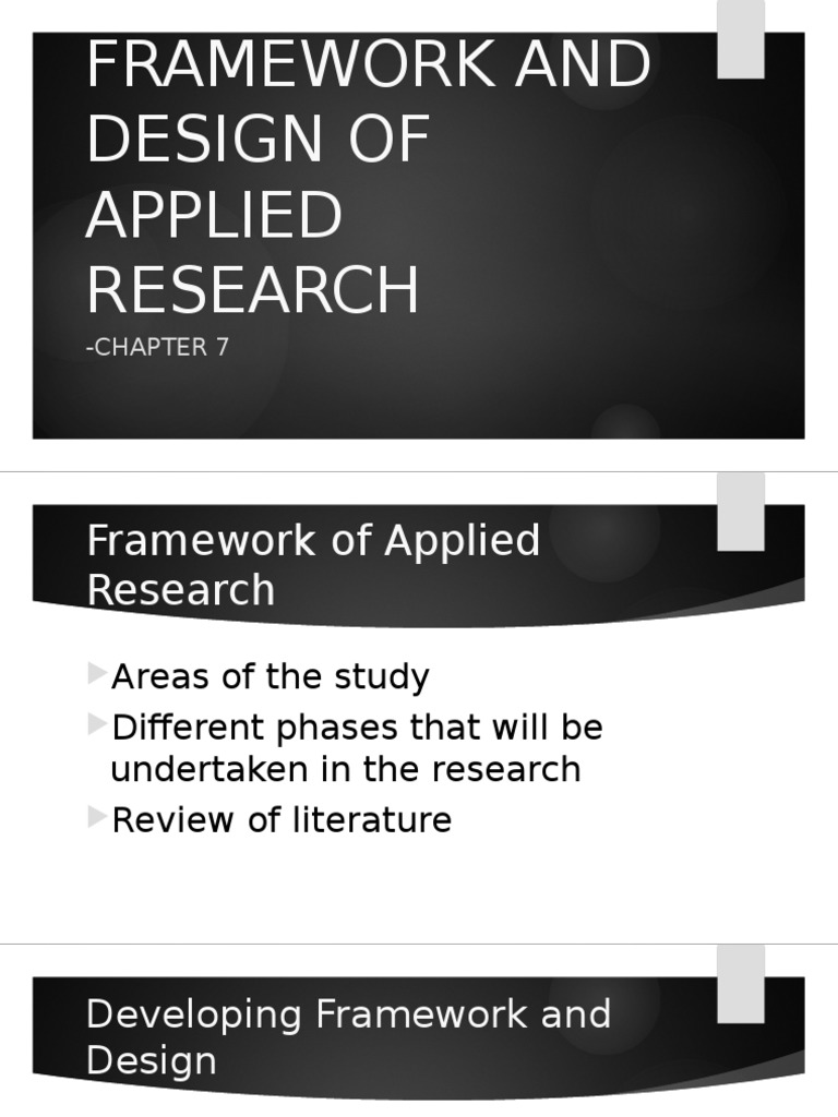Framework and Design of Applied Research | PDF