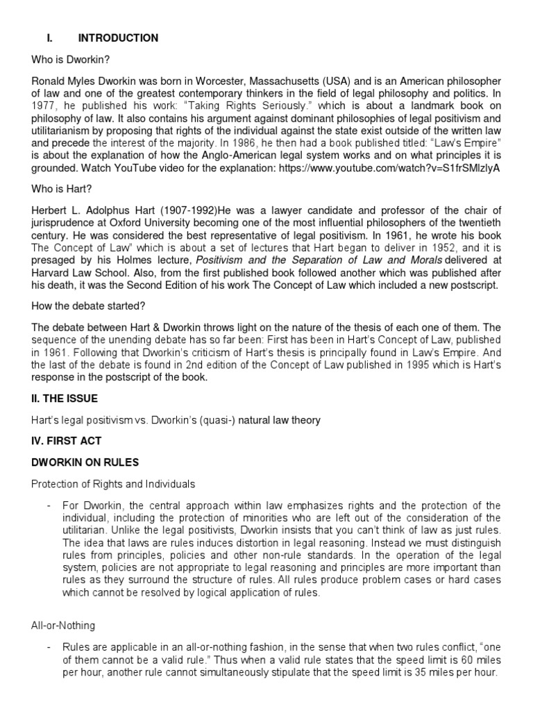 Dworkin Vs Hart | PDF | Jurisprudence | Positivism