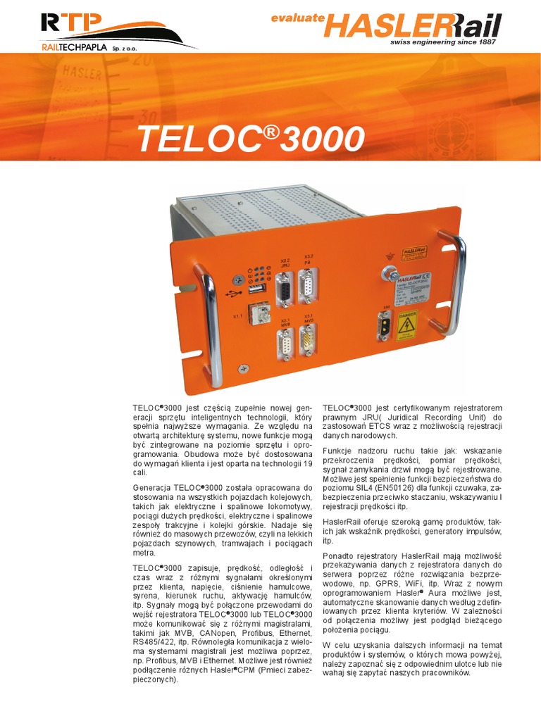 PL HaslerRail Leaflet 04 TELOC3000 | PDF