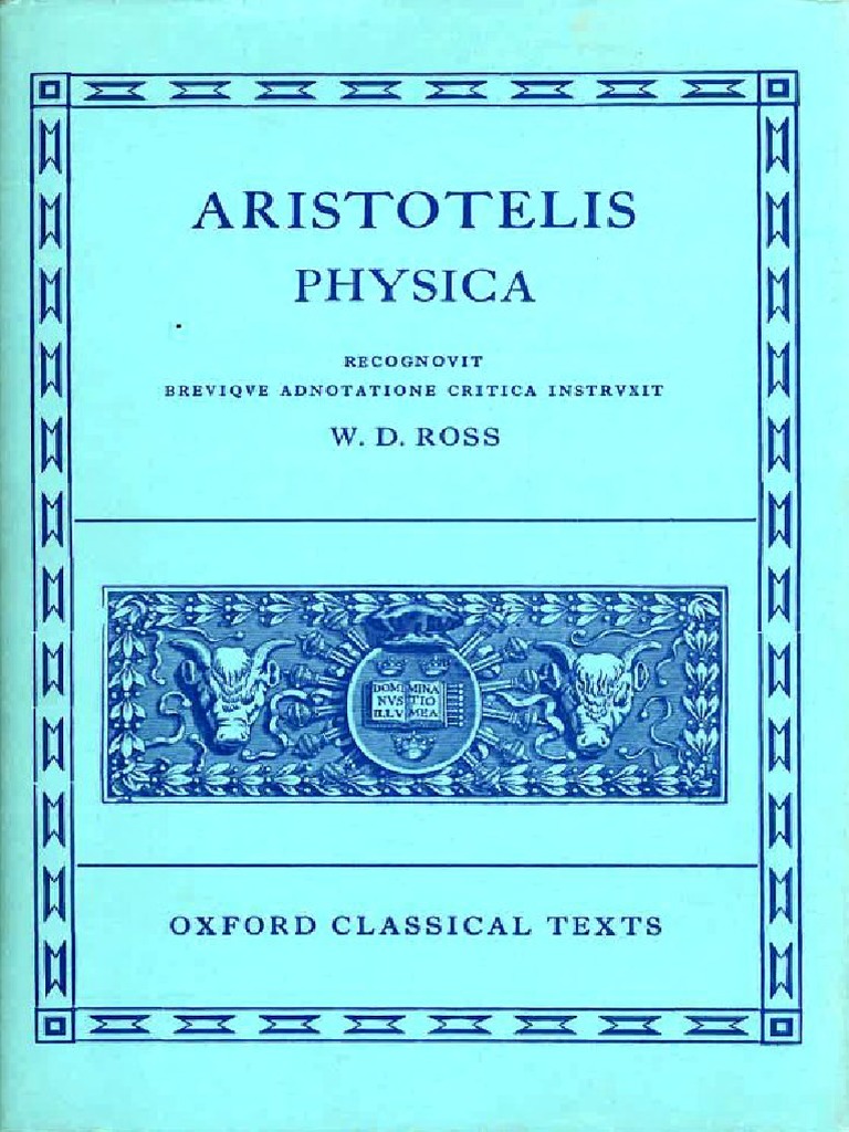 (Oxford Classical Texts Series) Aristotle, David Ross-Physica-Oxford ...