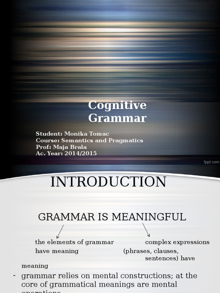 Cognitive Grammar | PDF | Semantics | Linguistics