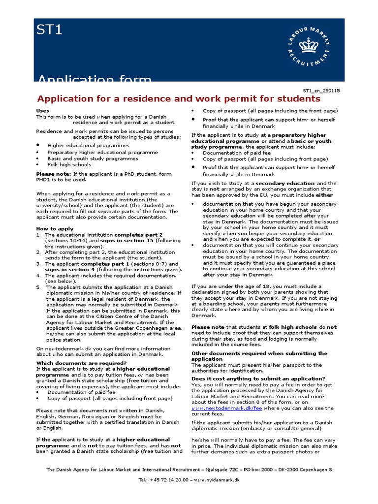 St1 en Residence Permit Students | PDF | Passport | Tuition Payments