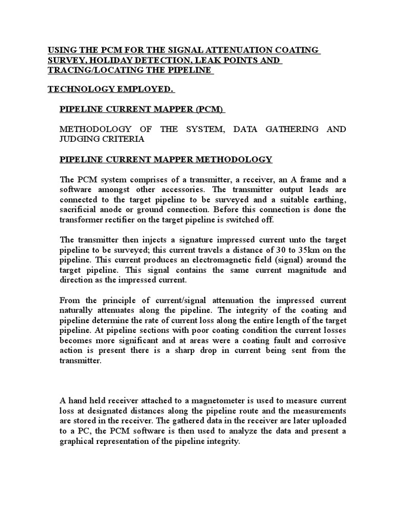 Pipeline Current Mapper Methodology | PDF | Pipeline Transport ...