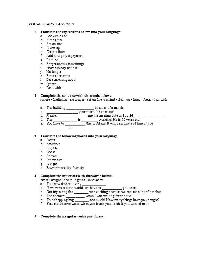 Vocabulary Tema 3 Contrast 1 | PDF