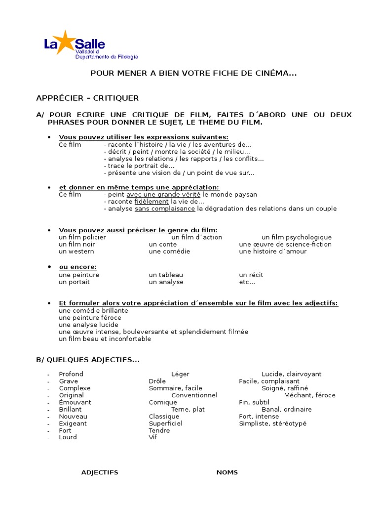 Expressions - Critique D Un Film | PDF