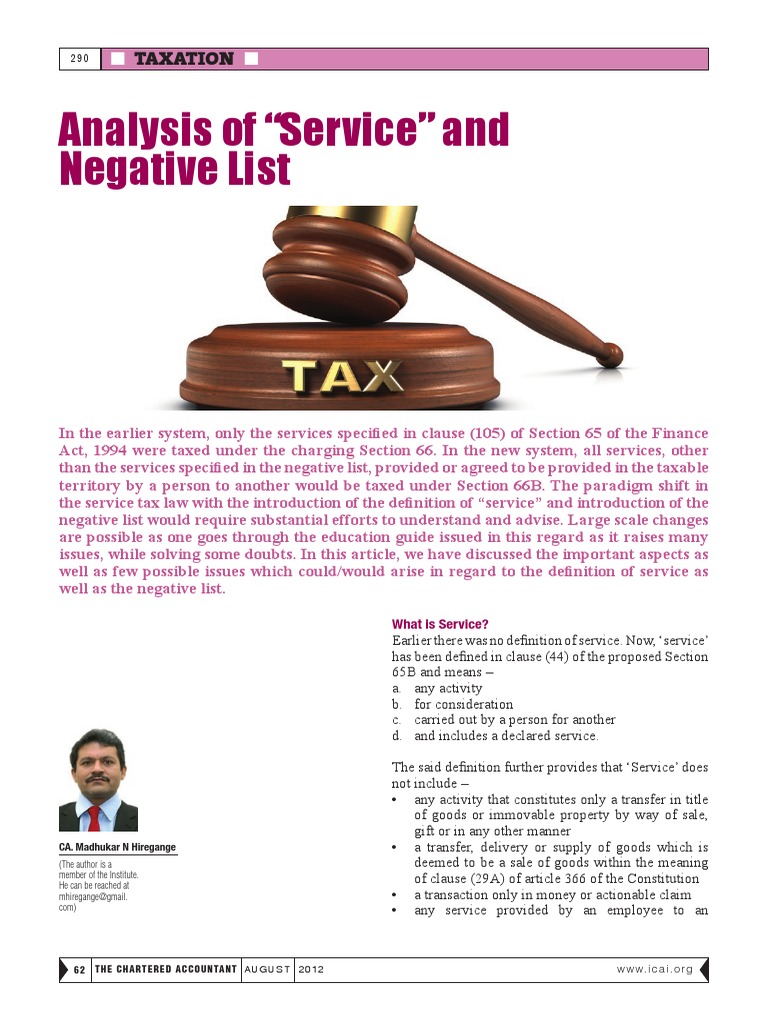 Analysis of Service & Negative Lists | PDF
