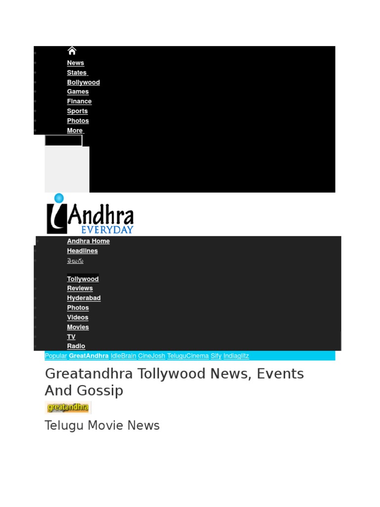 Greatandhra Tollywood News, Events and Gossip | PDF | Bollywood ...