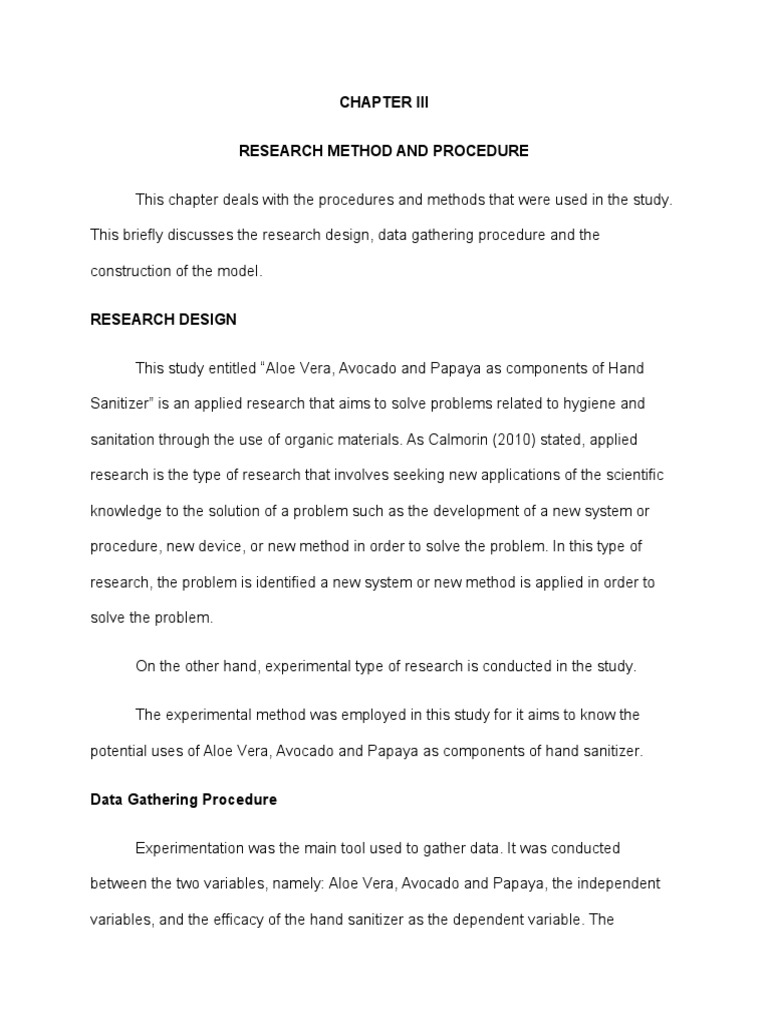 Research Chapter 3 | Download Free PDF | Research Design | Experiment