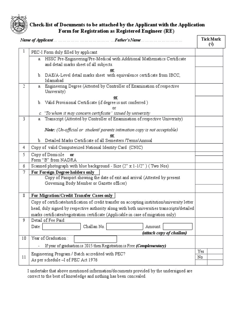 PEC registration Form | Identity Document | Business