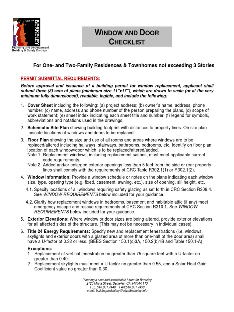 Window and Door Permit Requirements | PDF | Door | Window